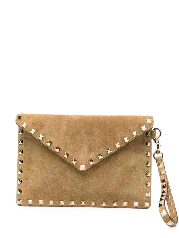 Valentino Garavani Rockstud Clutch Bag - Neutrals