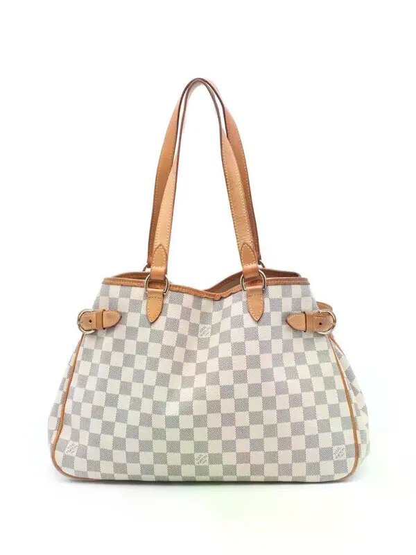 LOUIS VUITTON Damier Azur Batignolles Horizontal Tote Bag - White