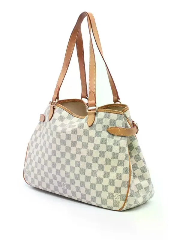 LOUIS VUITTON Damier Azur Batignolles Horizontal Tote Bag - White