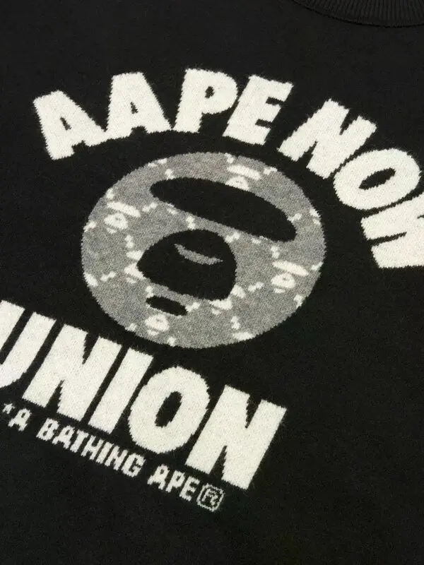 AAPE BY *A BATHING APE Aapenow Moonface Logo-intarsia Sweatshirt