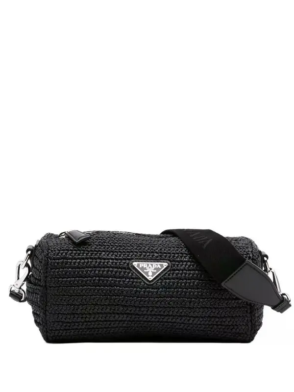 Prada Raffia Effect Crochet Crossbody Bag