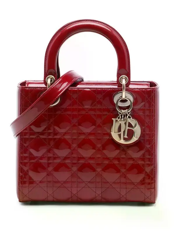 Dior 2000 Medium Patent Cannage Lady Satchel