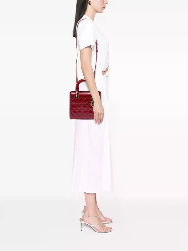 Dior 2000 Medium Patent Cannage Lady Satchel