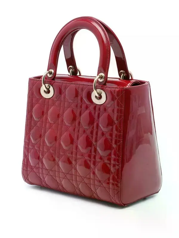 Dior 2000 Medium Patent Cannage Lady Satchel
