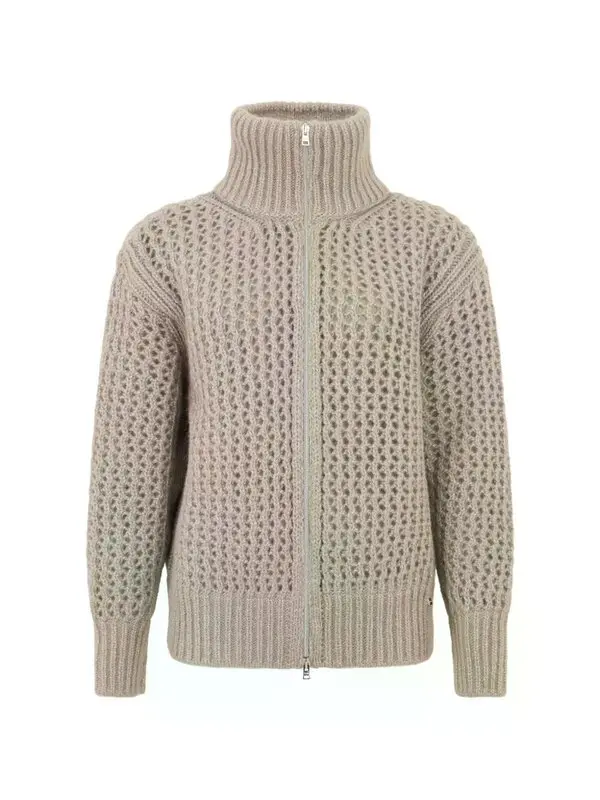 Herno Ribbed Zip-up Sweater - Neutrals