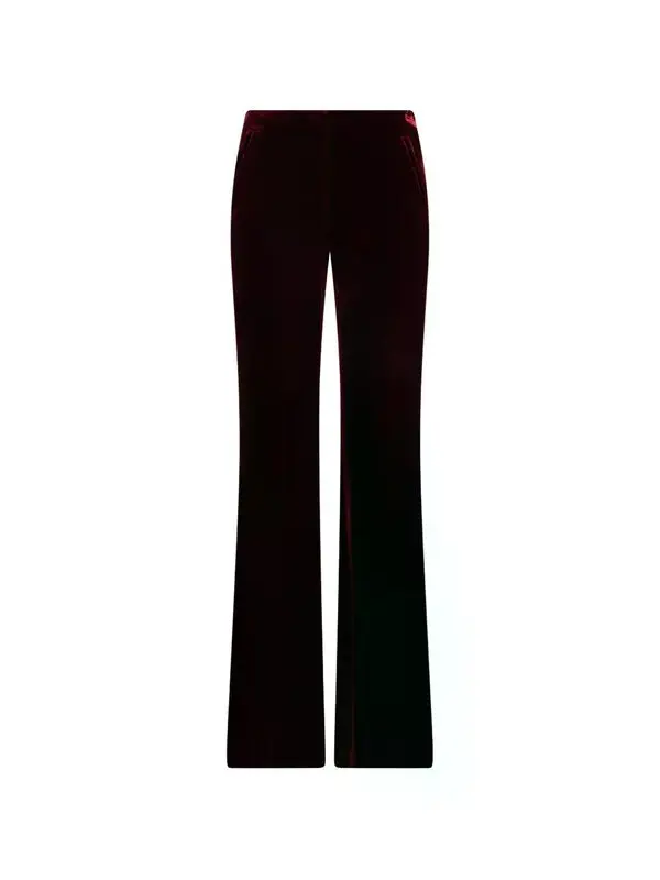 Alberta Ferretti Velvet Flared Trousers - Red