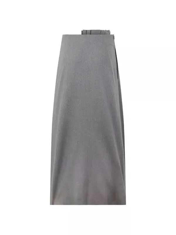 Alberta Ferretti Draped Pleated Maxi Skirt