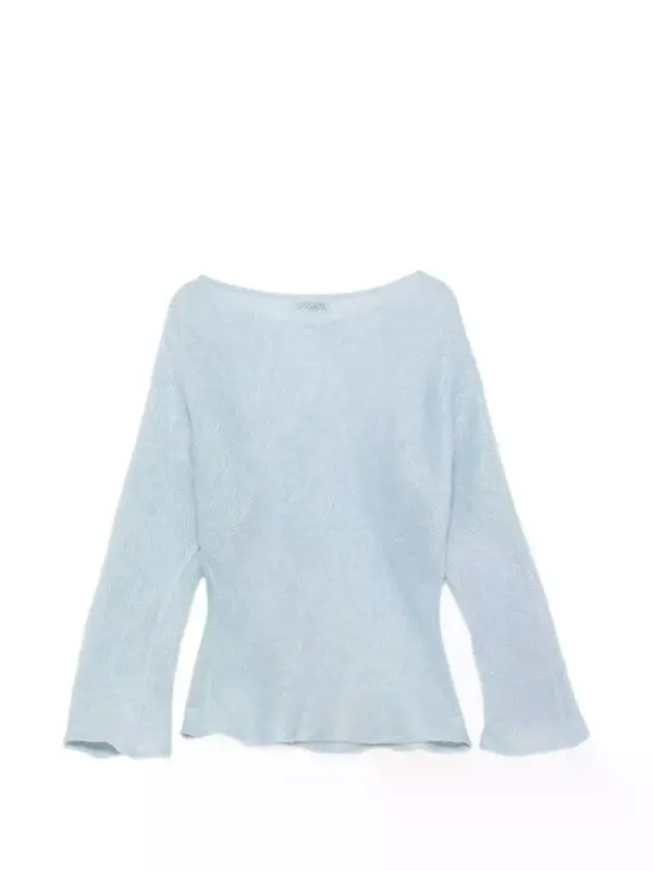 Carine Gilson Boat Neck Long Sleeve Sweater - Blue