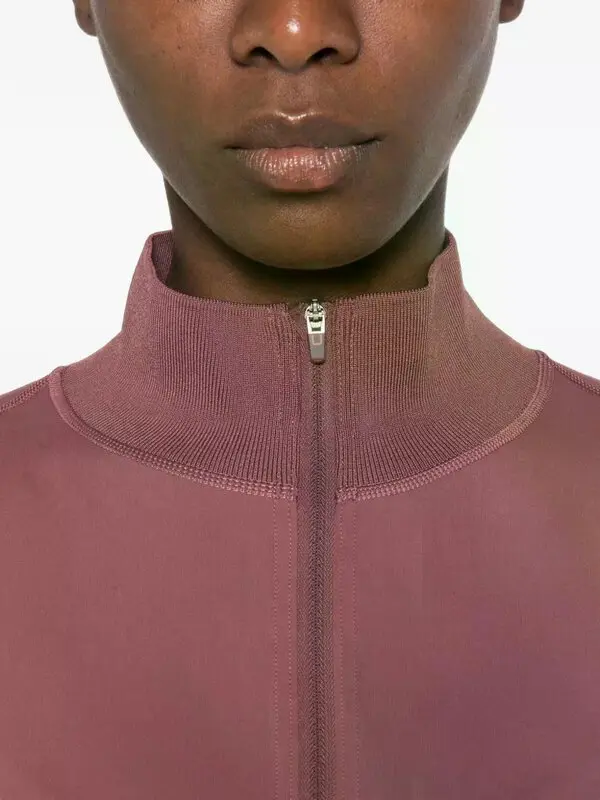 Adidas By Stella McCartney X Stella Mccartney Perforated Zip-up T-shirt - Pink