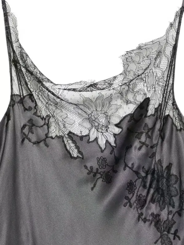 Carine Gilson Lace-trimmed Silk Nightdress