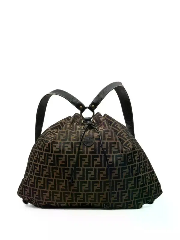 Fendi 1999-2002 Zucca Canvas Drawstring Backpack