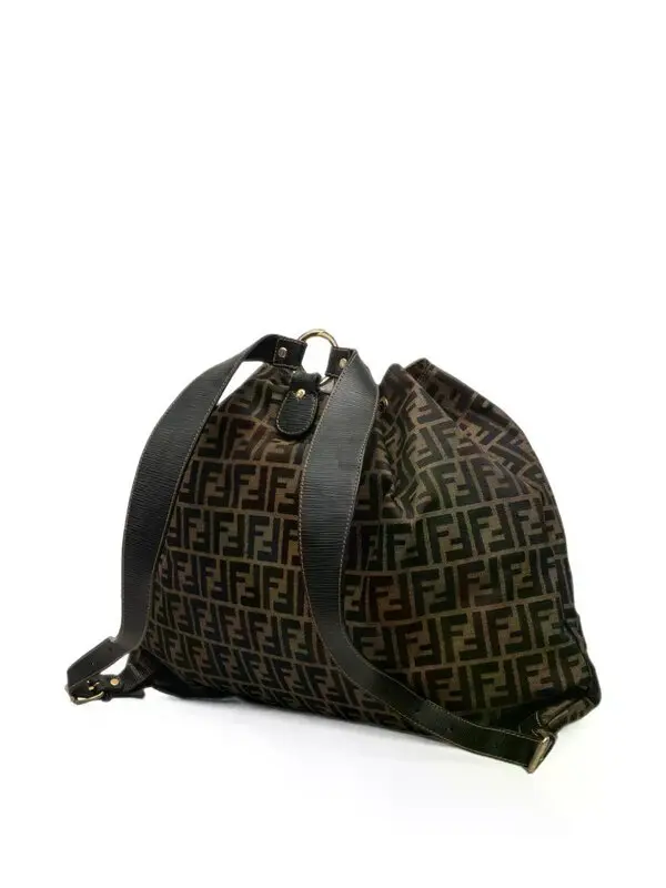 Fendi 1999-2002 Zucca Canvas Drawstring Backpack