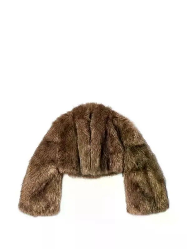 A.W.A.K.E. Mode Faux Fur Cropped Jacket