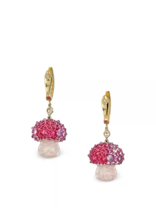 ANABELA CHAN Virosa Rose Quartz Diamond And Sapphire Earrings