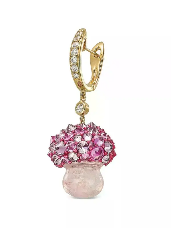 ANABELA CHAN Virosa Rose Quartz Diamond And Sapphire Earrings