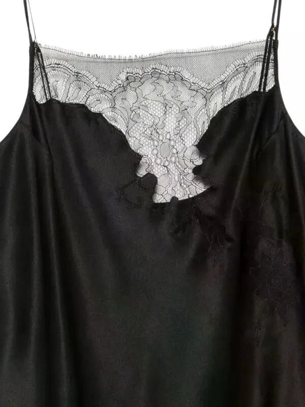Carine Gilson Lace-trim Silk-satin Camisole