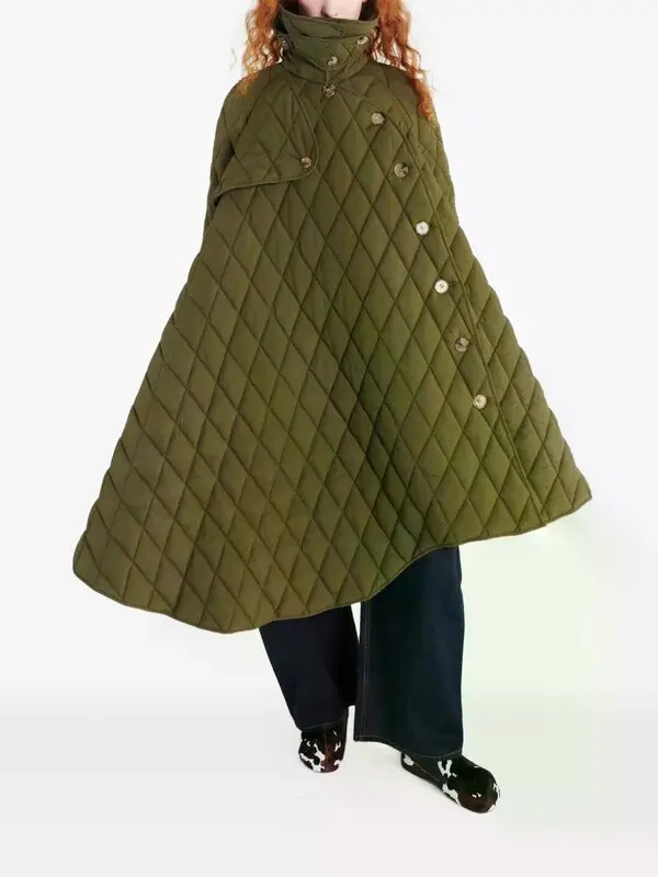 A.W.A.K.E. Mode Quilted Asymmetric-hem Trench Coat