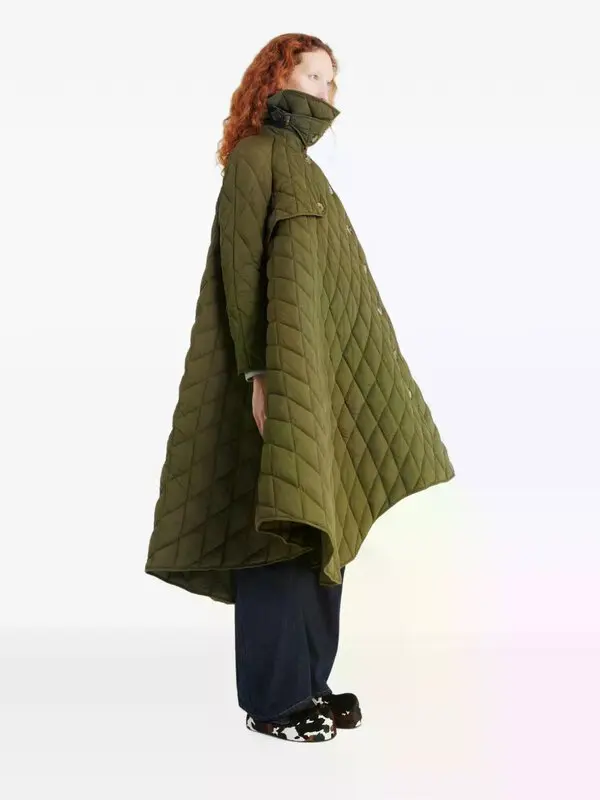 A.W.A.K.E. Mode Quilted Asymmetric-hem Trench Coat
