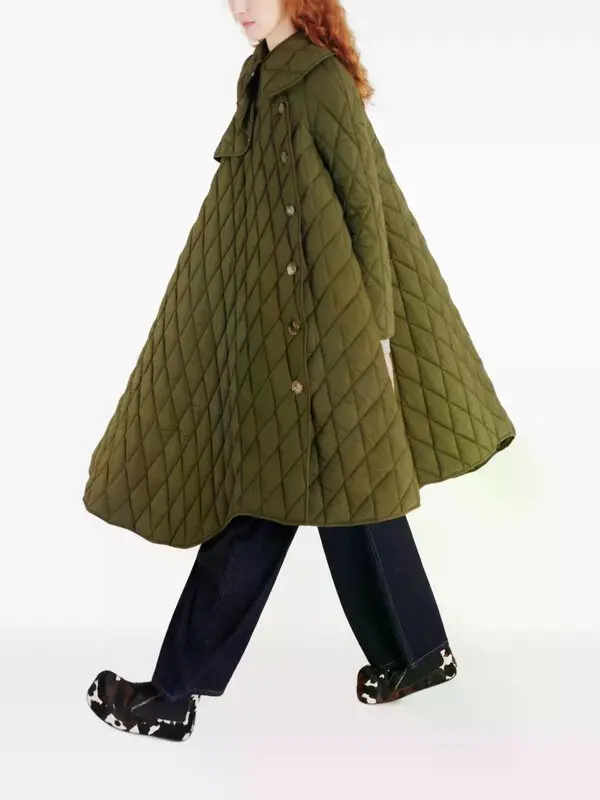 A.W.A.K.E. Mode Quilted Asymmetric-hem Trench Coat