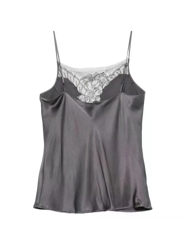 Carine Gilson Lace-trimmed Silk Camisole