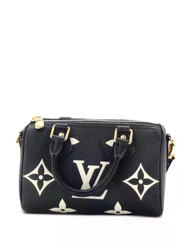 LOUIS VUITTON Chain Speedy Bandouliere Nm Bag Bicolor Monogram Empreinte Giant Nano - Black