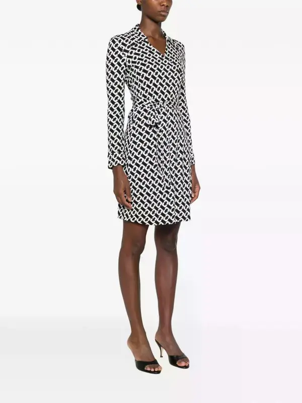 Diane Von Furstenberg Chain-link Print Wrap Dress