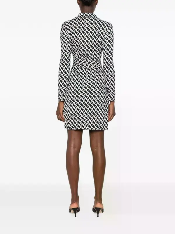 Diane Von Furstenberg Chain-link Print Wrap Dress