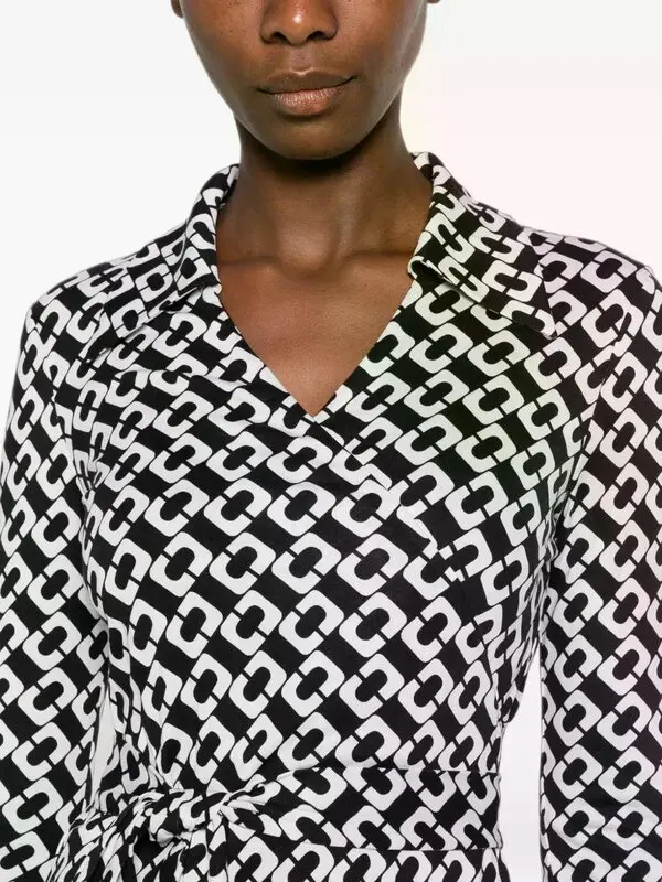 Diane Von Furstenberg Chain-link Print Wrap Dress