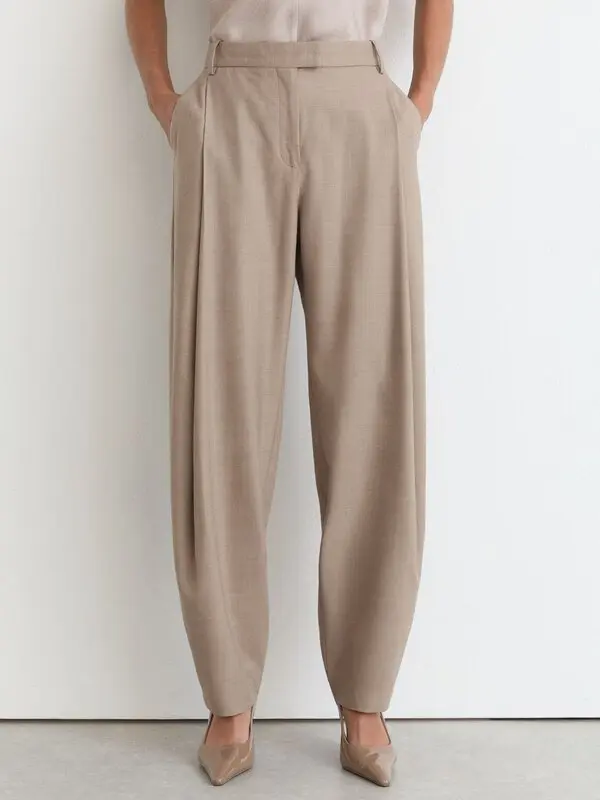 REISS Juniper Wool-blend Barrel-leg Suit Trousers