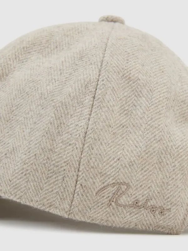 REISS Helena Wool-blend Herringbone Baseball Cap