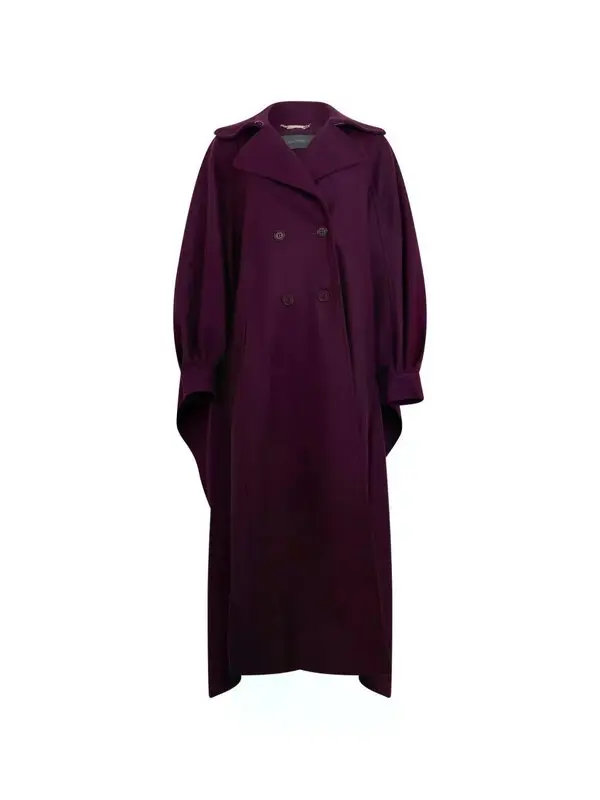Alberta Ferretti Wide-sleeve Double-breasted Coat