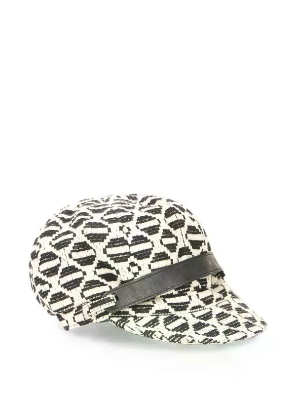Alberta Ferretti Patterned Leather-trim Cap