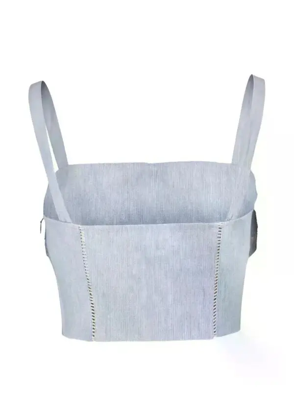 HEVRON Alba Ladder-stitch Cropped Top - Blue
