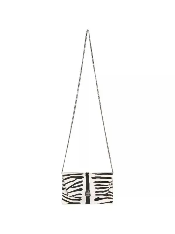 Akris Small Anouk Zebra-print Leather Clutch Bag - Black