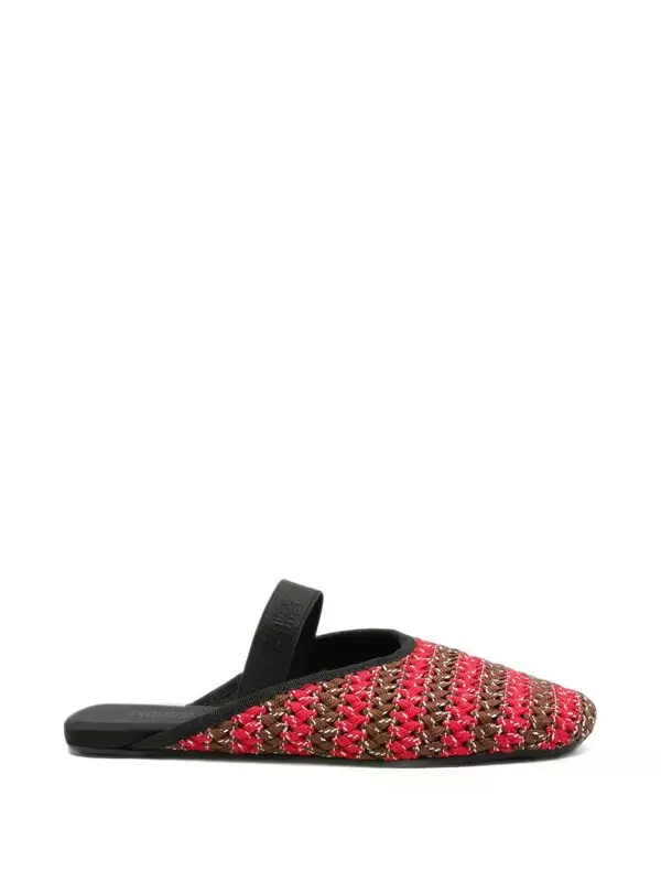 Flowze Woven Flip-flop Mules - Red