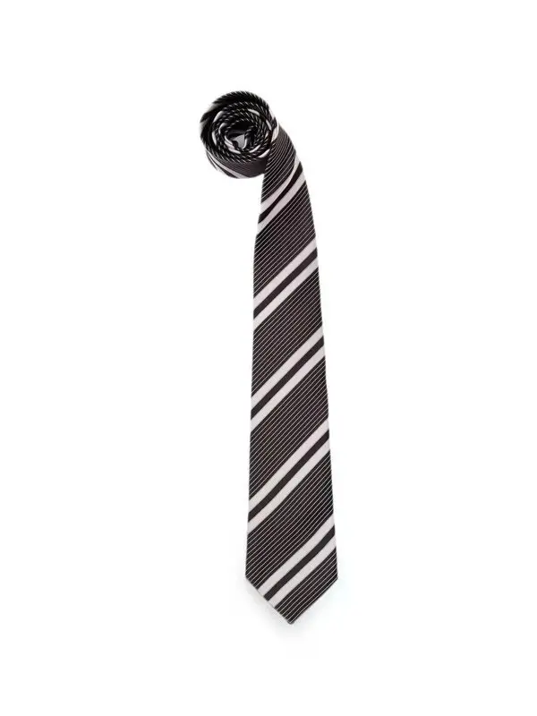 Saint Laurent Striped Tie In Silk Jacquard