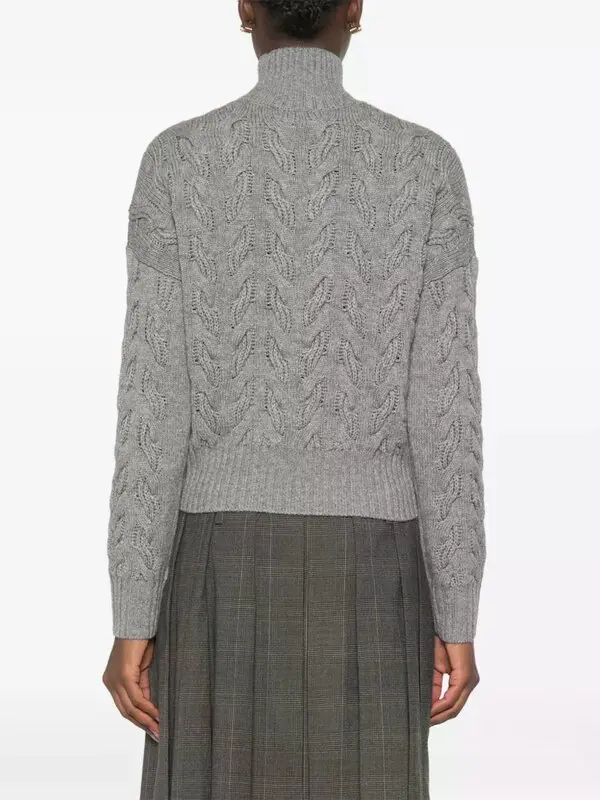 Max Mara Cable Knit High Neck Sweater
