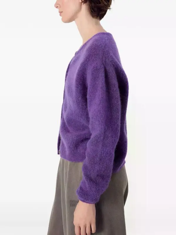 American Vintage Vitow Fluffy Knit Cardigan - Purple