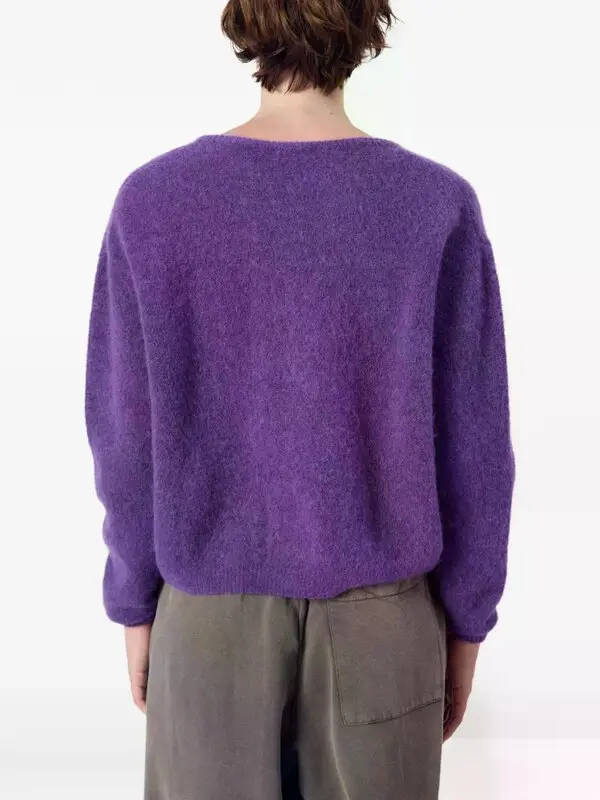American Vintage Vitow Fluffy Knit Cardigan - Purple