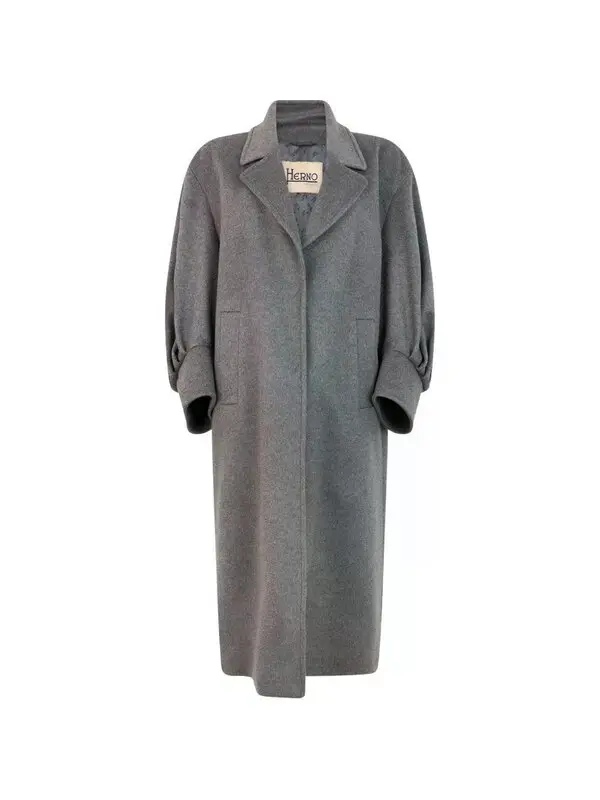 Herno Puffed-sleeve Cashmere Coat