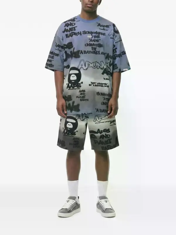 AAPE BY *A BATHING APE Graffiti-print Sweat Shorts