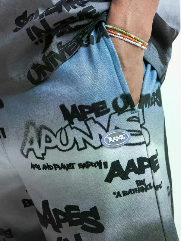 AAPE BY *A BATHING APE Graffiti-print Sweat Shorts