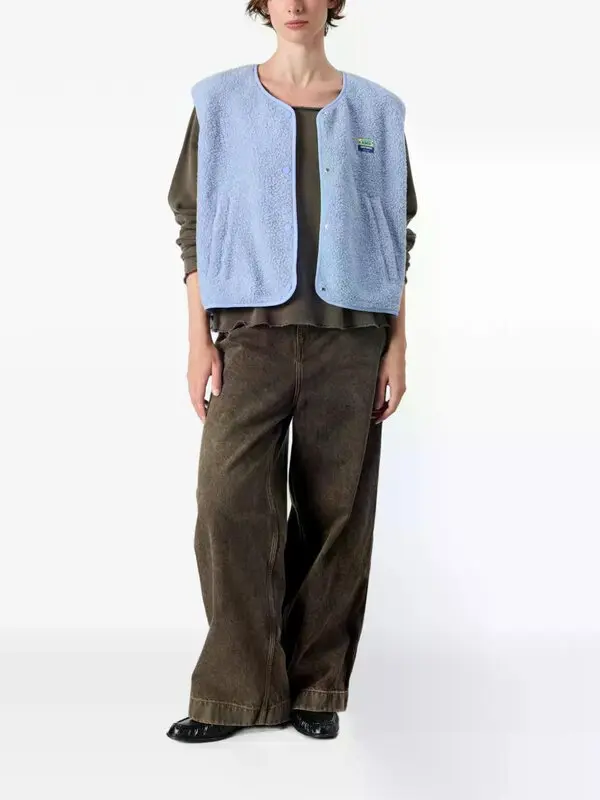 American Vintage Hoktown Shearling-effect Vest - Blue
