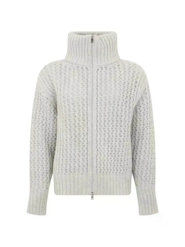 Herno Zip-up High-neck Cardigan - Neutrals