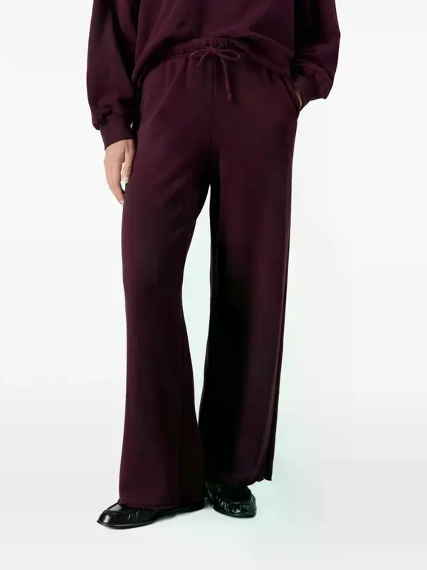 American Vintage Burgundy Fleece Drawstring Track Pants - Red