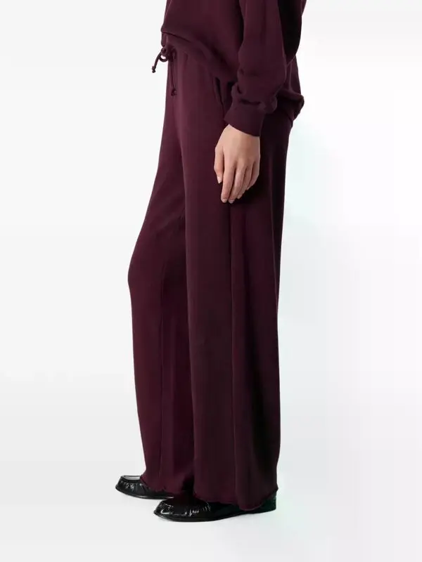 American Vintage Burgundy Fleece Drawstring Track Pants - Red