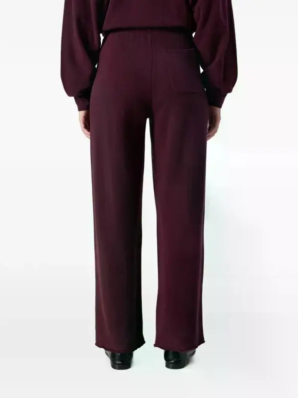 American Vintage Burgundy Fleece Drawstring Track Pants - Red