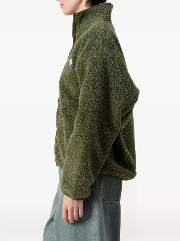 American Vintage Shearling-effect Zip-up Bomber Jacket - Green
