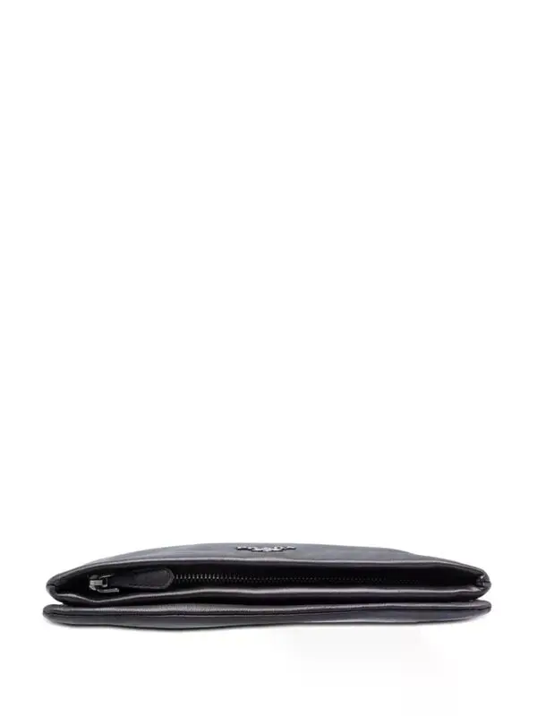 Prada Metallic Soft Calf Fold Over Clutch Bag