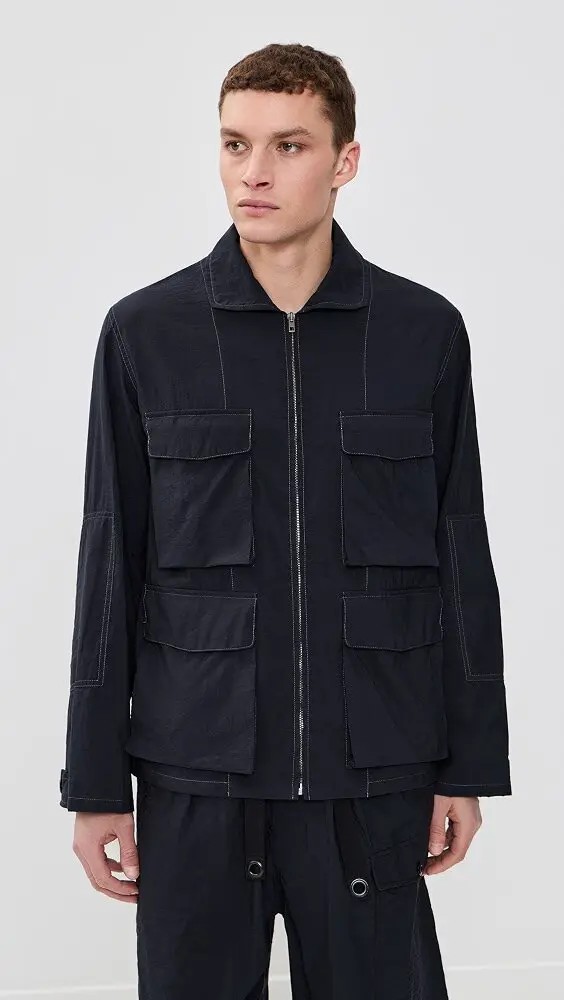 LEMAIRE 3d Pocket Zip-up Jacket - Squid Ink